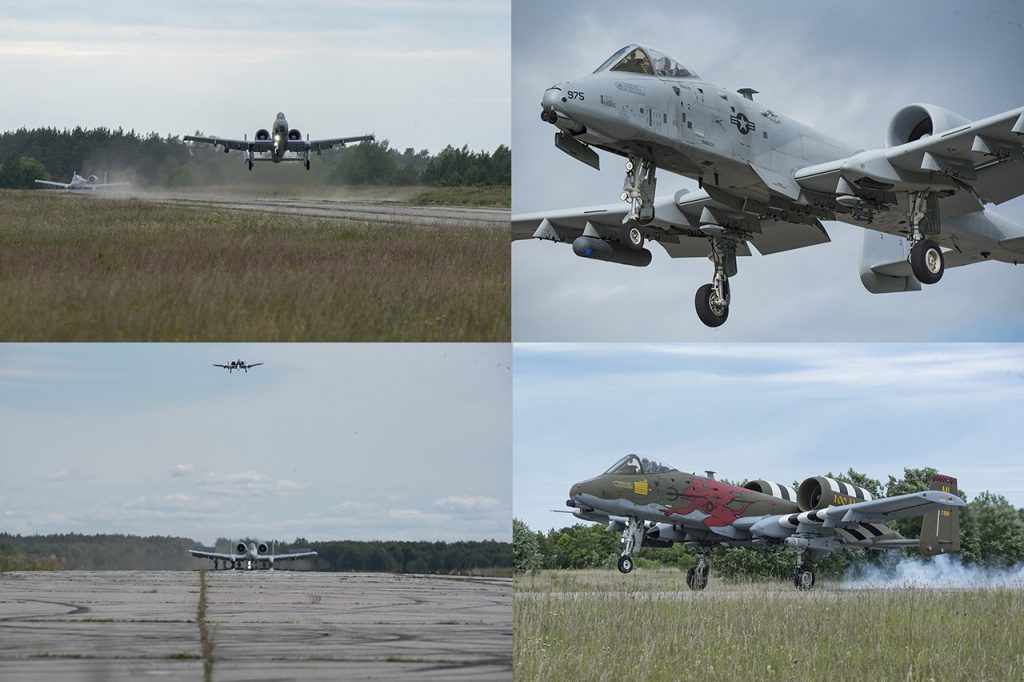 U.S. Air Force A-10 Attack Aircraft; Landings and Take Offs practice ...