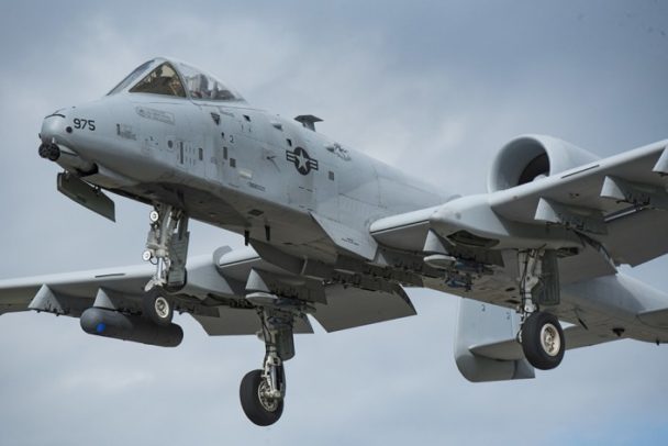 U.S. Air Force A-10 Attack Aircraft; Landings and Take Offs practice ...