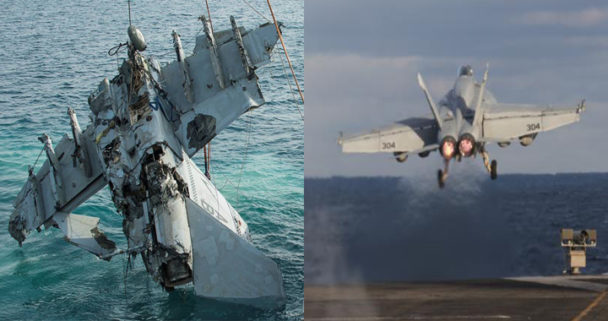 U.S. Navy F/A-18F Hornet Crashes at Sea from USS Ronald Reagan and the ...
